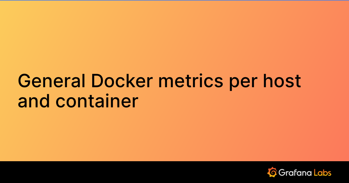 General Docker metrics per host and container | Grafana Labs